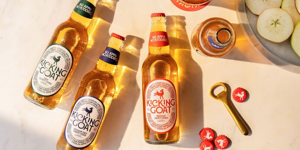 Kicking Goat Cider | Brand and packaging design | Limegreentangerine